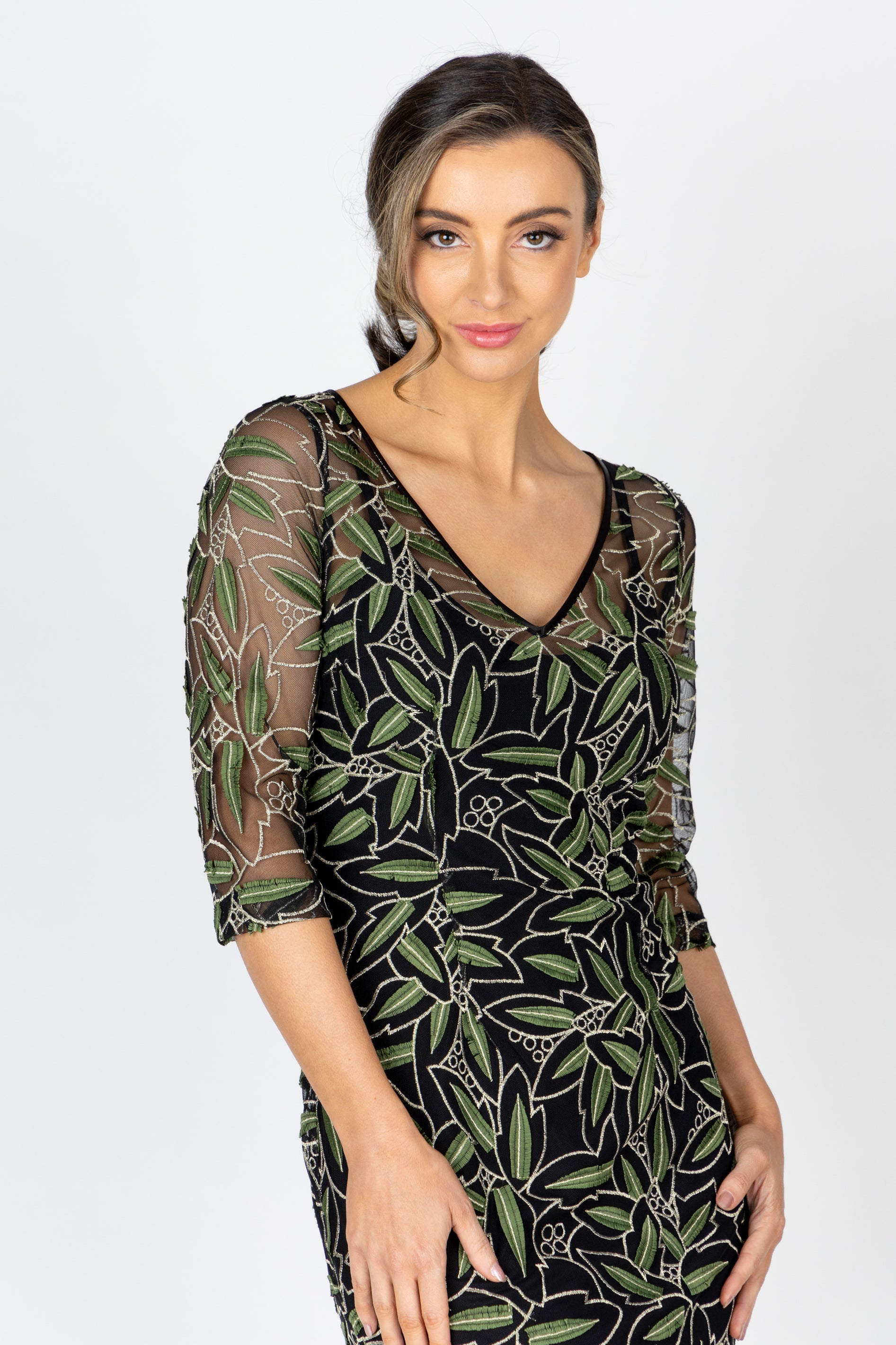 Lisa Barron | CLEO 3/4 Sleeve Flute Hem Dress | Made in Melbourne